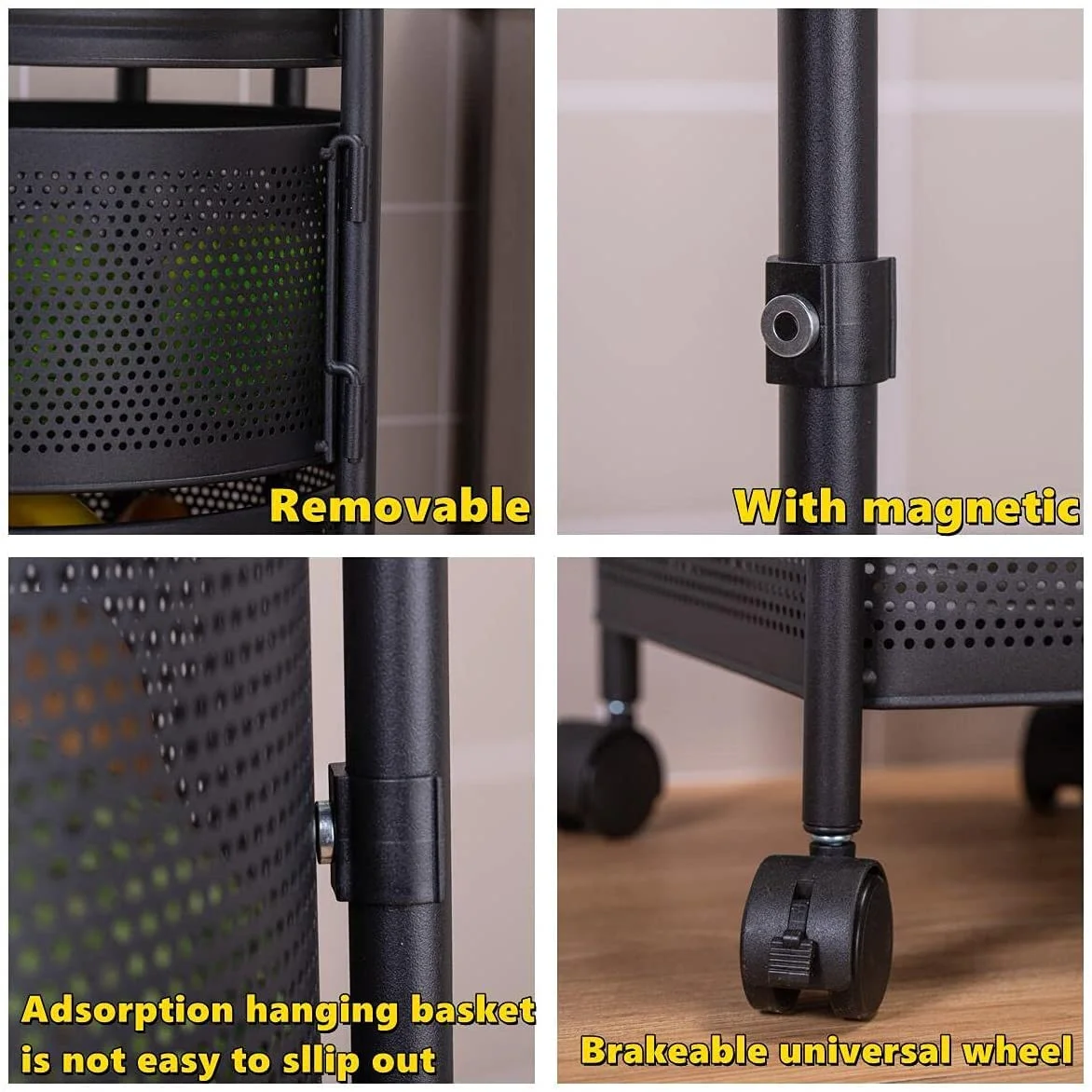 Metal Storage Cart with Wheels for Multipurpose Use
